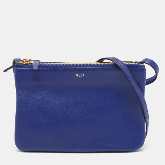 Celine | Bags | Celine Blue Leather Trio Crossbody Bag | Poshmark